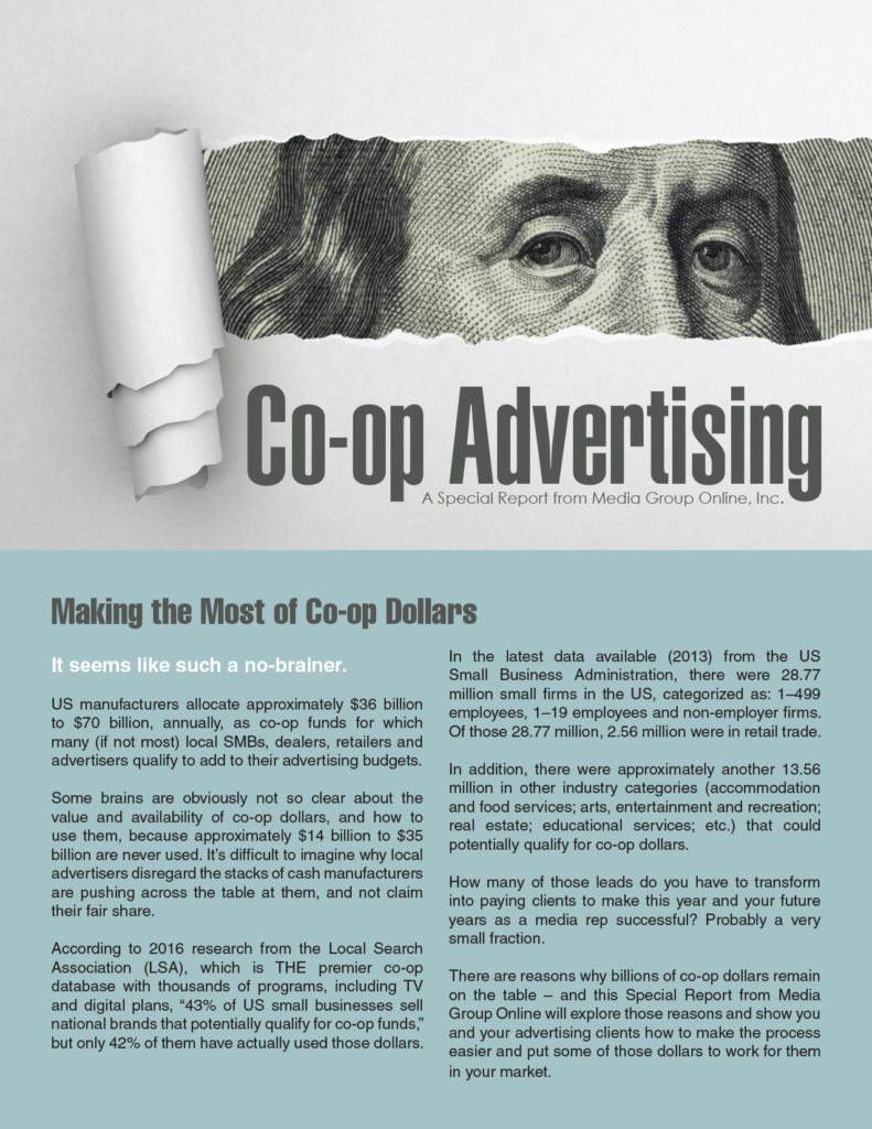 CO-OP ADVERTISING: MAKING THE MOST OF CO-OP DOLLARS - Media Group Online